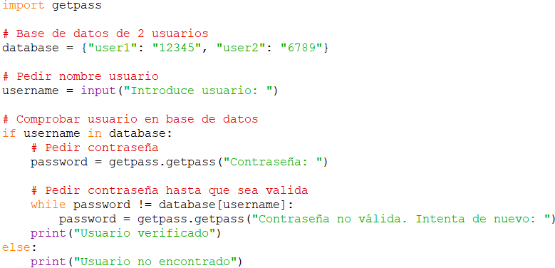 Verificación de Usuario y Contraseña en Python con ‘getpass’. – El Programador Chapuzas